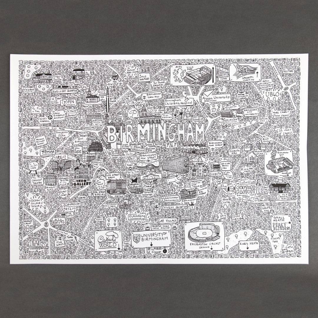 Birmingham Doodle Map Print